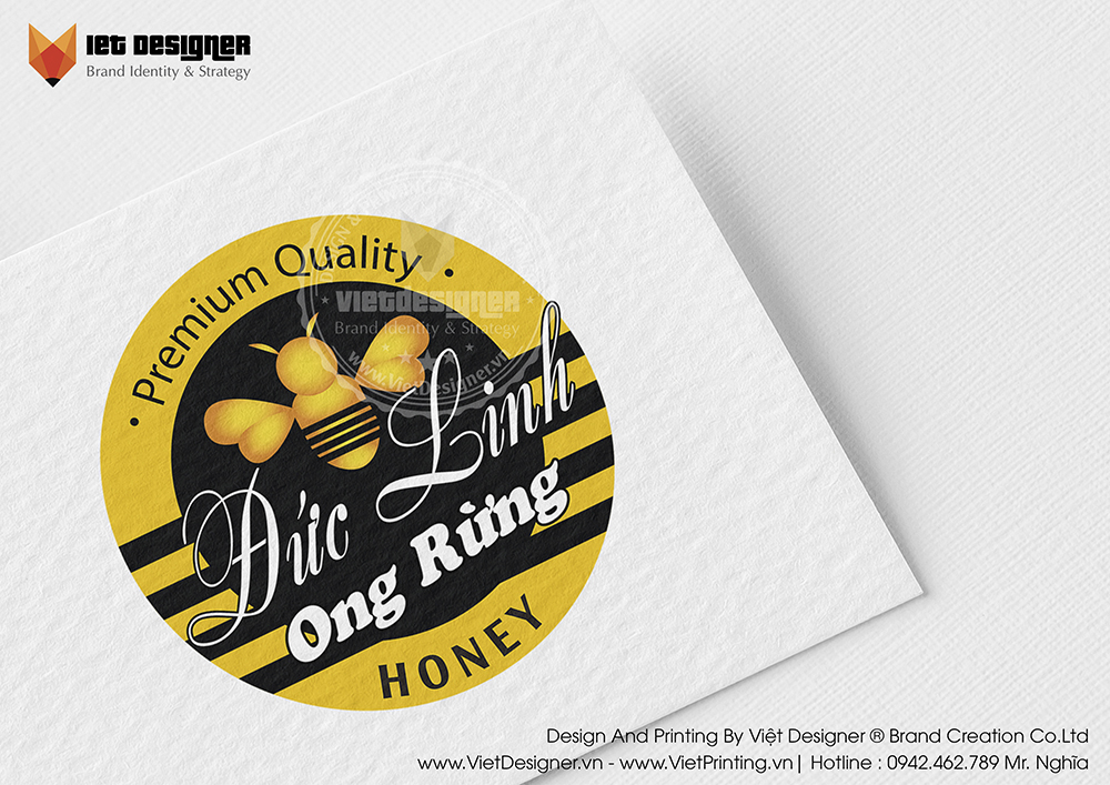Thiết Kế Logo Mật Ong Rừng - Đức Linh Honey | VIỆT PRINTING ®In Chất ...