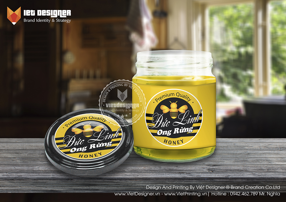 Thiết Kế Logo Mật Ong Rừng - Đức Linh Honey | VIỆT PRINTING ®In Chất ...