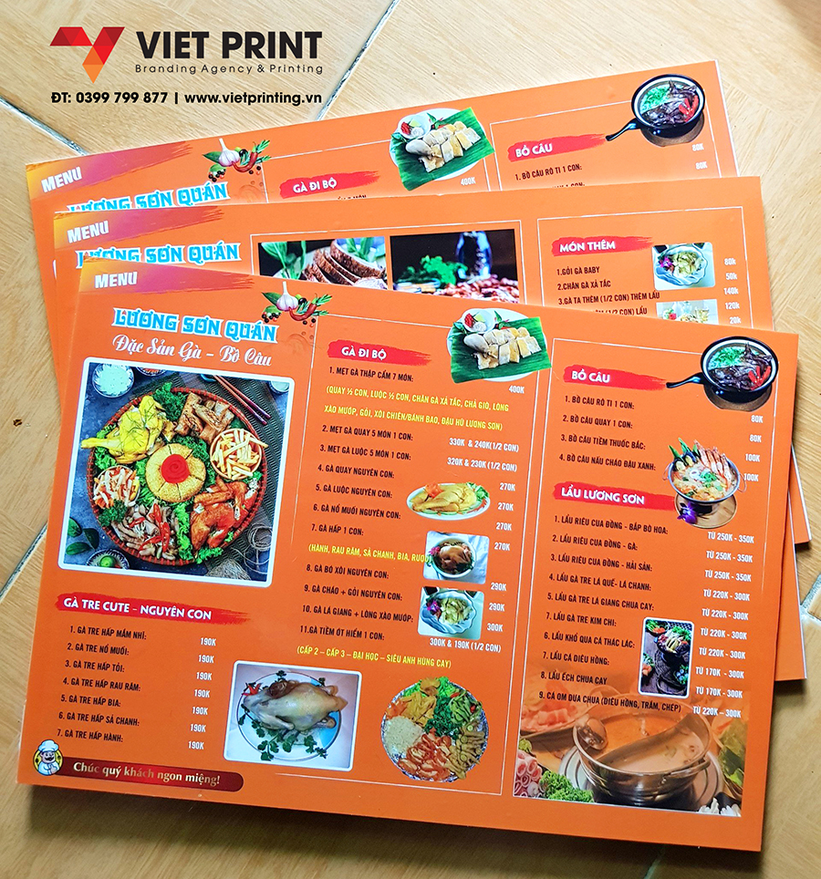In Menu Biên Hòa Đồng Nai - In Thực Đơn Quán Ăn, Nhà Hàng, Cafe...In ...